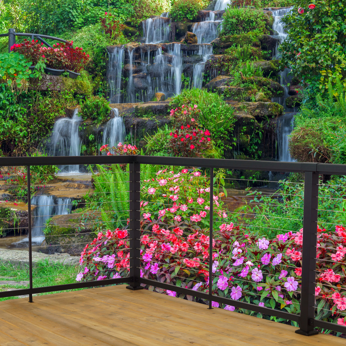 Vista 36" Cable Rail Level Intermediate Picket Spacer Textured Black ...